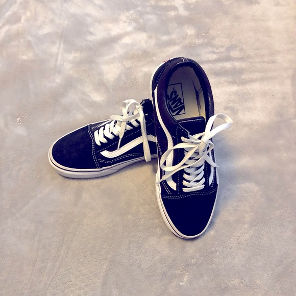 Vans | Shoes | Vans Old Skool Classic Black White Suede Toe Low Top ...